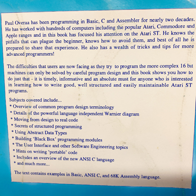 Program Design Techniques for the Atari ST